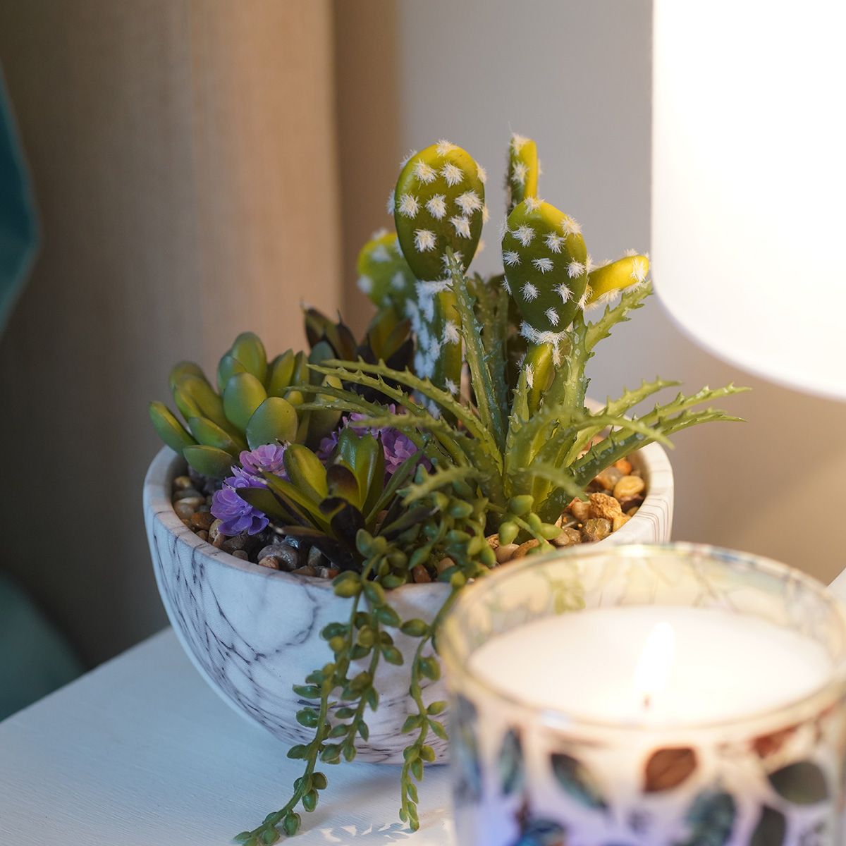 Cactus In Marble Pot