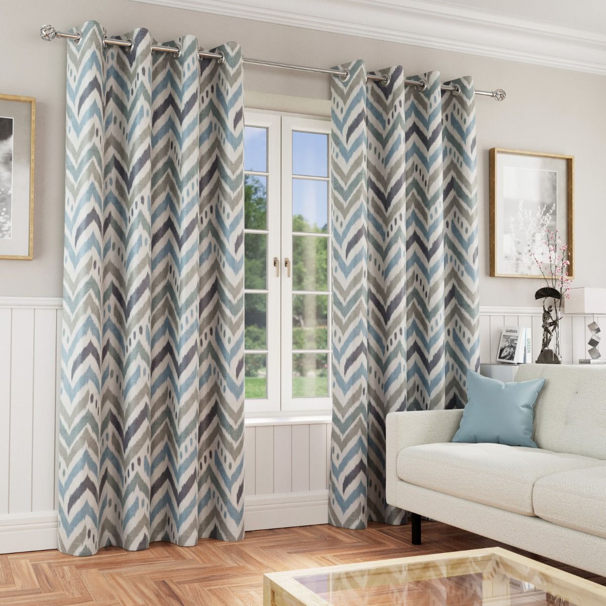 Chevron Eyelet Teal-CU