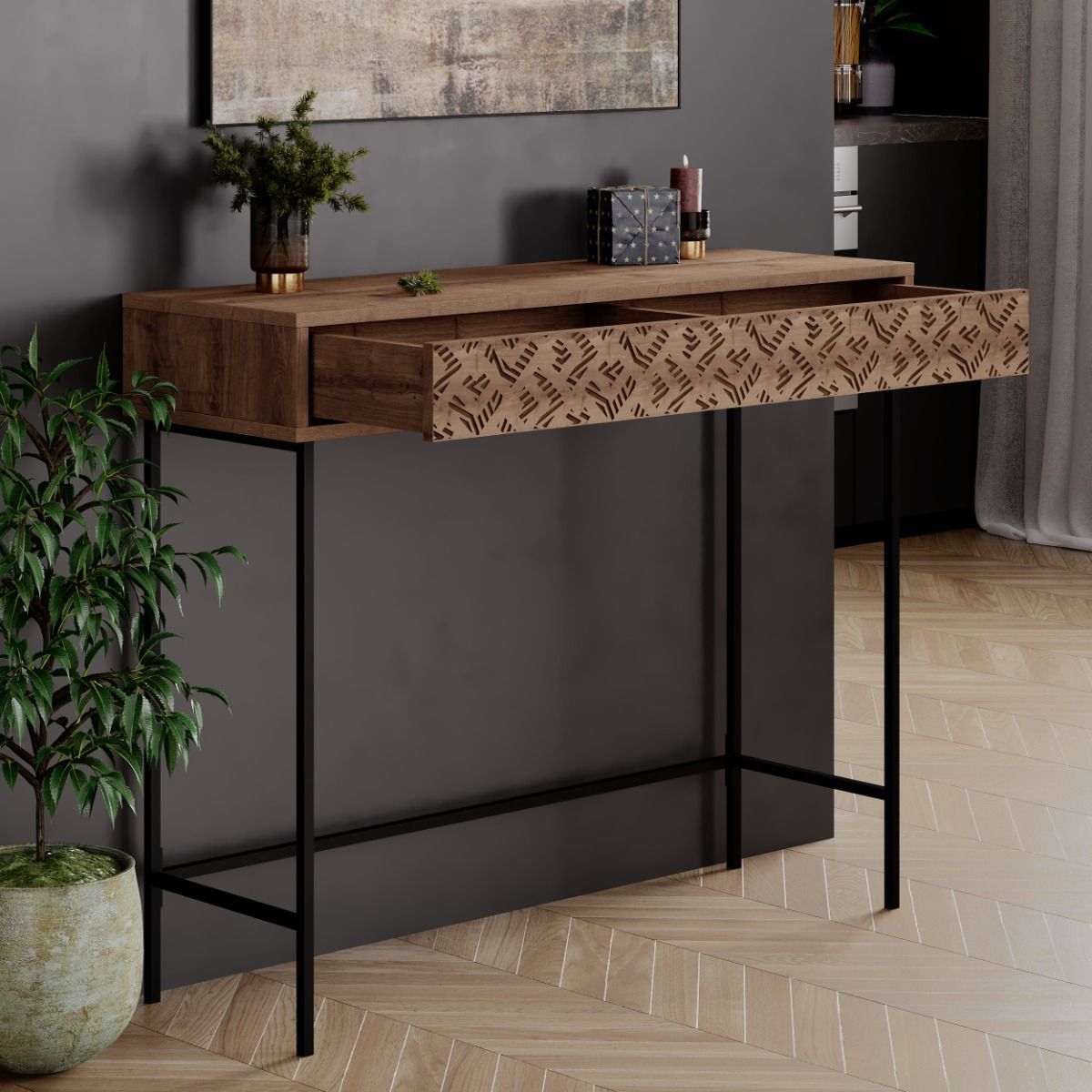 heaton dark oak dark oak console
