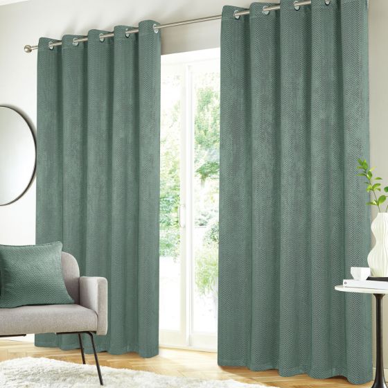 Mallory Blockout Duck Egg Ready Made Eyelet Curtains